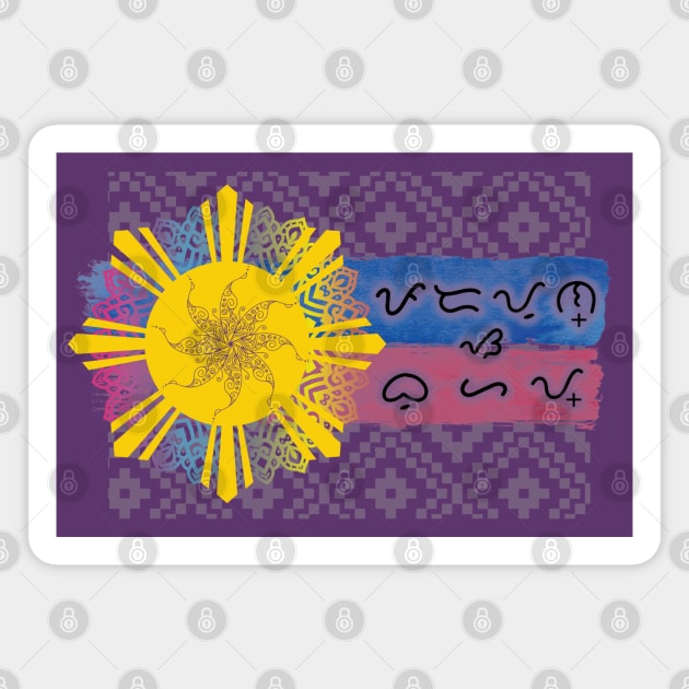 Philippine Flag-Sun Baybayin word Padayon sa Buhay (keep on living ...